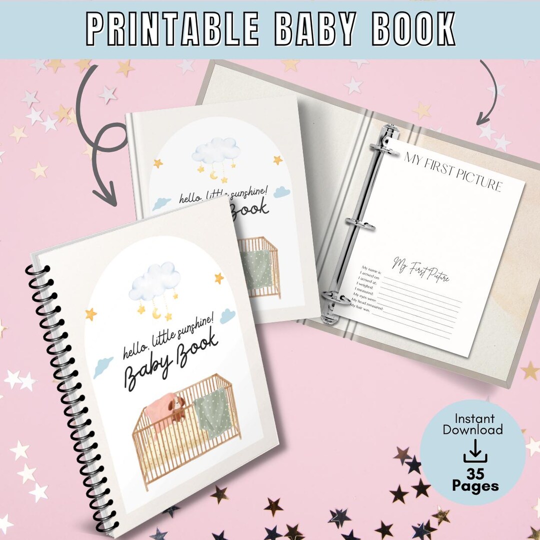 Printable Baby Book, Milestone Tracker, Baby Journal, Gender Neutral ...