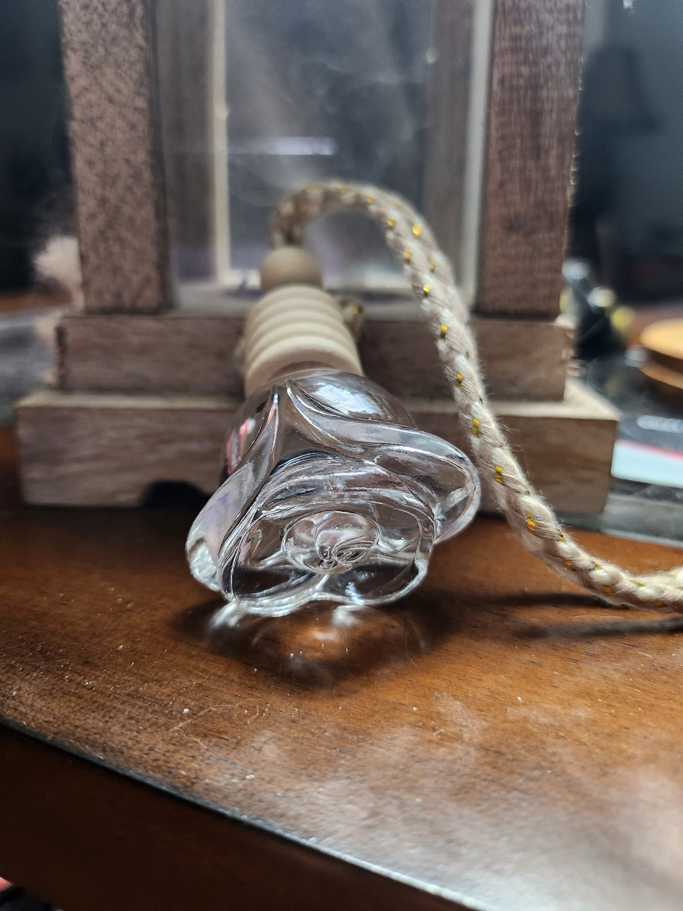 Hanging Glass Rose Car Diffuser,clear Truck Air Freshener,essential Oil ...