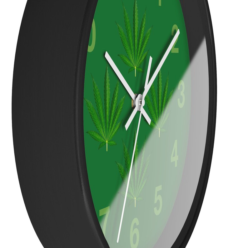 Cannabis Clock, Marijuana Clock, Pot Leaf Clock, Hemp Leaf Clock, Weed ...