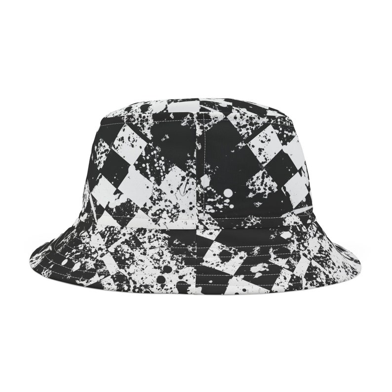 Punk Rock Bucket Hat, Punk Checkered Hat, Punk Hat, Trendy Hat, Women ...
