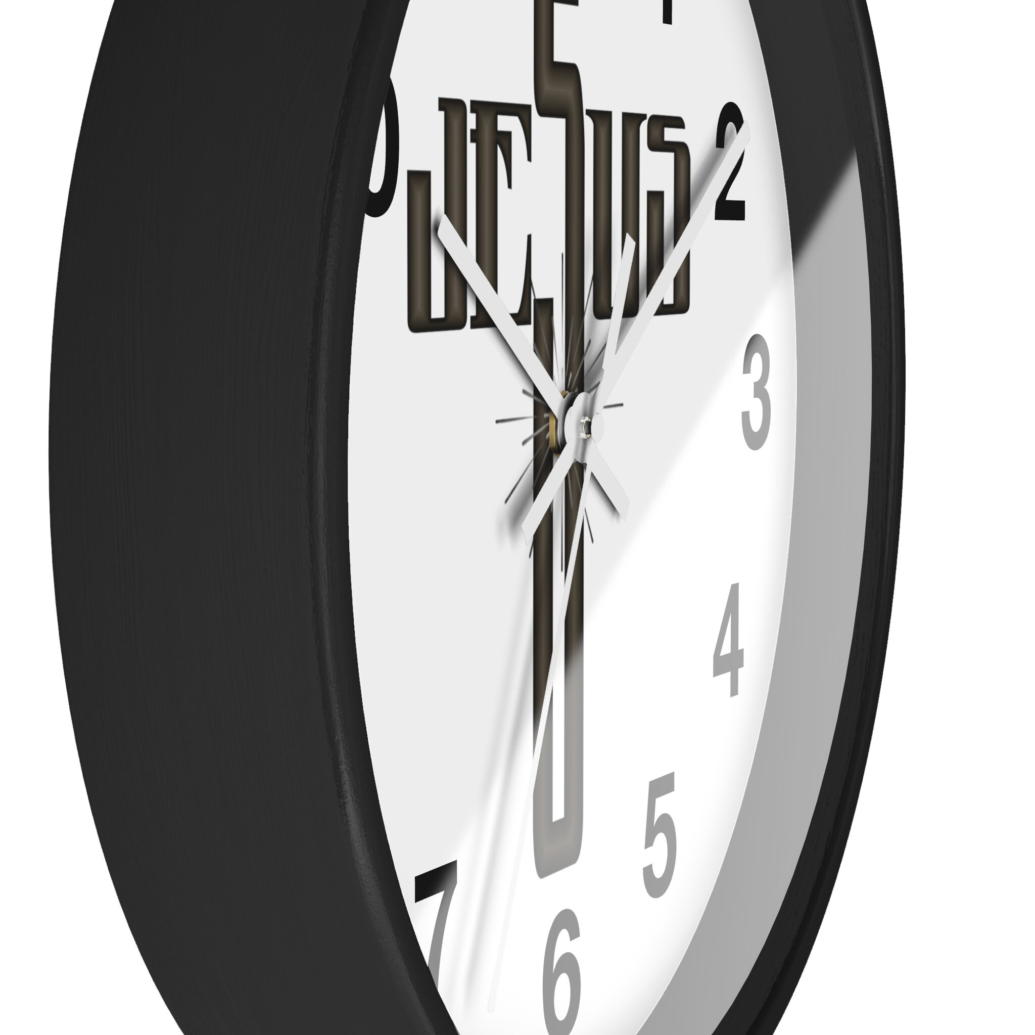 Jesus Cross Wall Clock, Jesus Word Art Clock, Christian Clock, Jesus ...