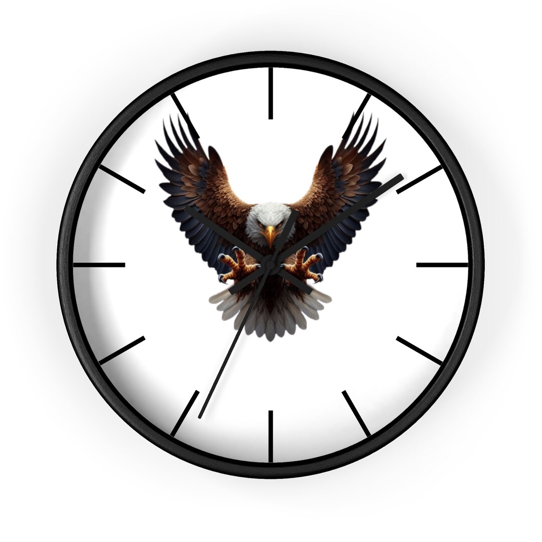 Bald Eagle Clock, American Bald Eagle Clock, Eagle Wall Clock, Bird ...
