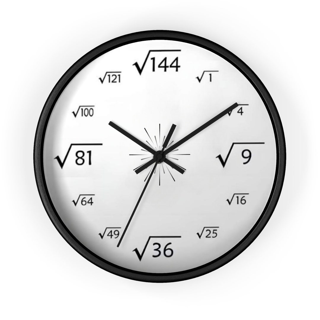 Square Root Wall Clock, Math Clock, Unique Wall Clock, Kids Clock ...