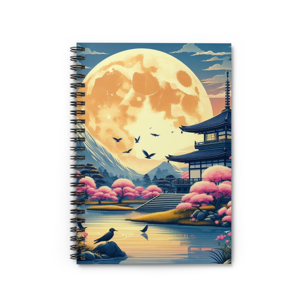 Spiral Notebook, Pagoda Art, Tranquil Scene, Japanese Art Notebook ...