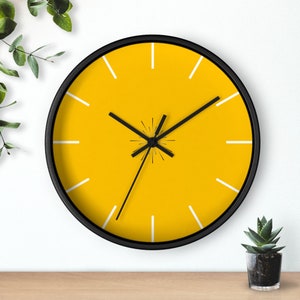 Yellow Clock, Minimalist Clock, Cool Wall Clock, Simple Wall Clock ...