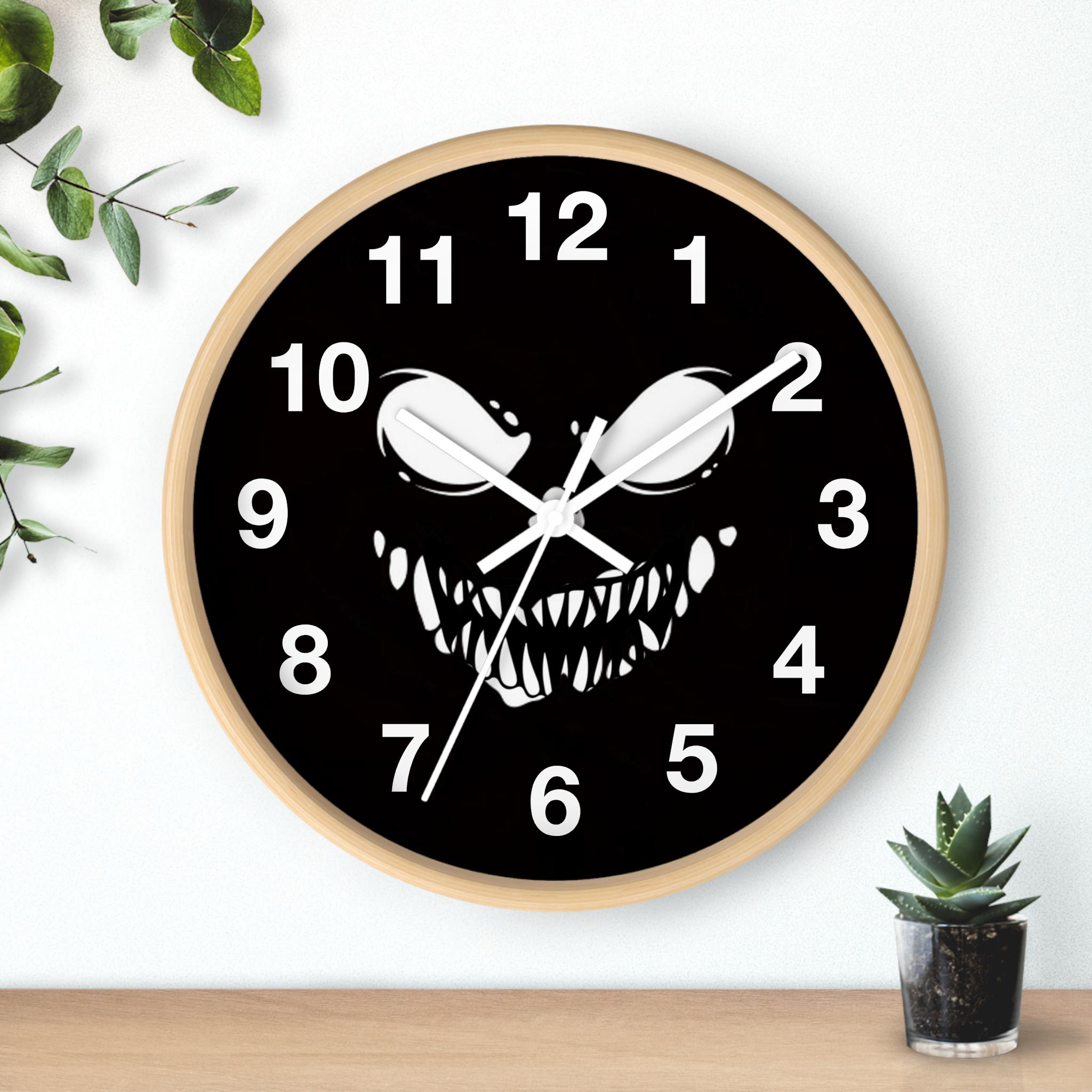 Scary Face Clock, Scary Grinning Face Clock, Spooky Face Clock, Spooky ...