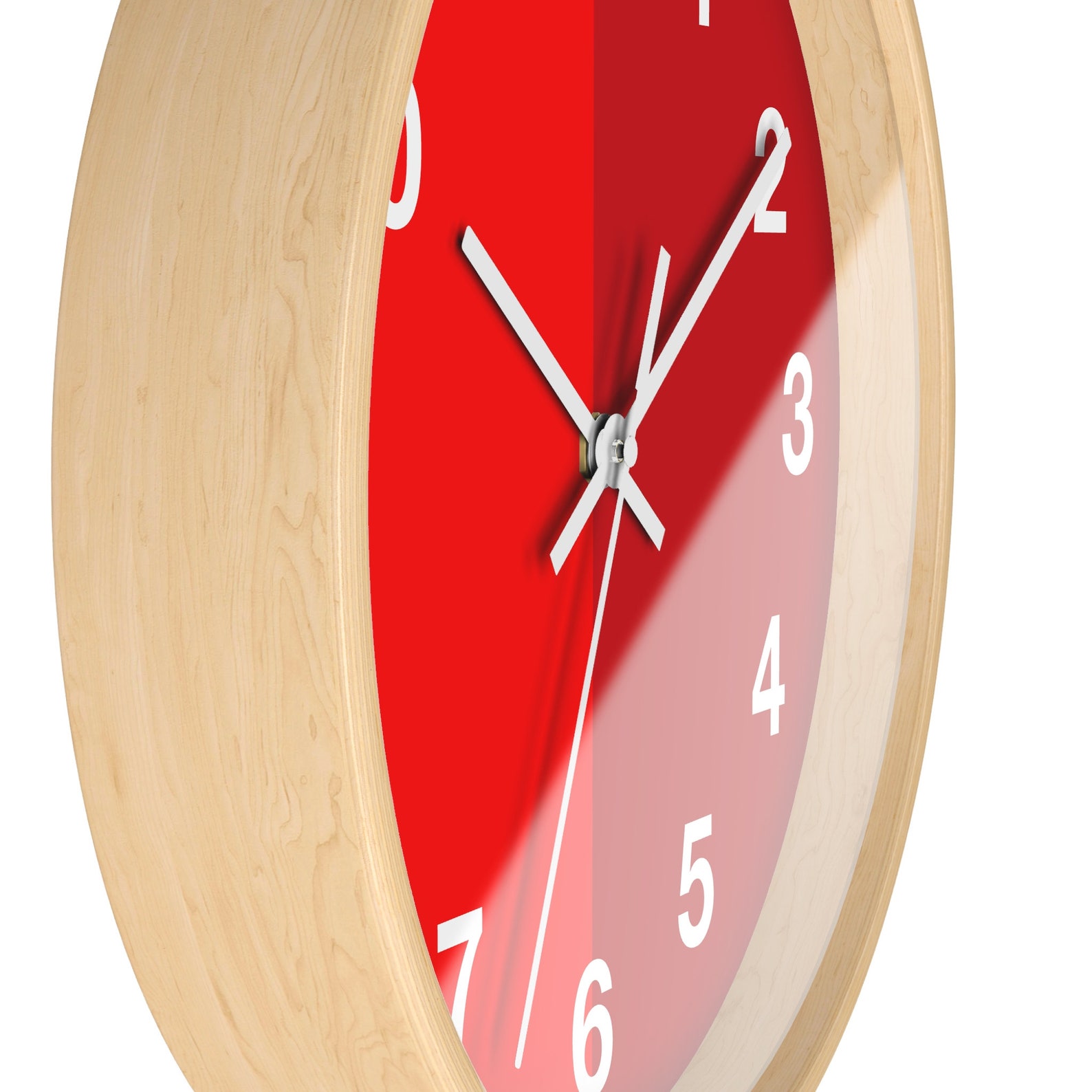Two Tone Red Clock, Red Clock, Two Tone Clock, Dual Tone Clock, Unique ...