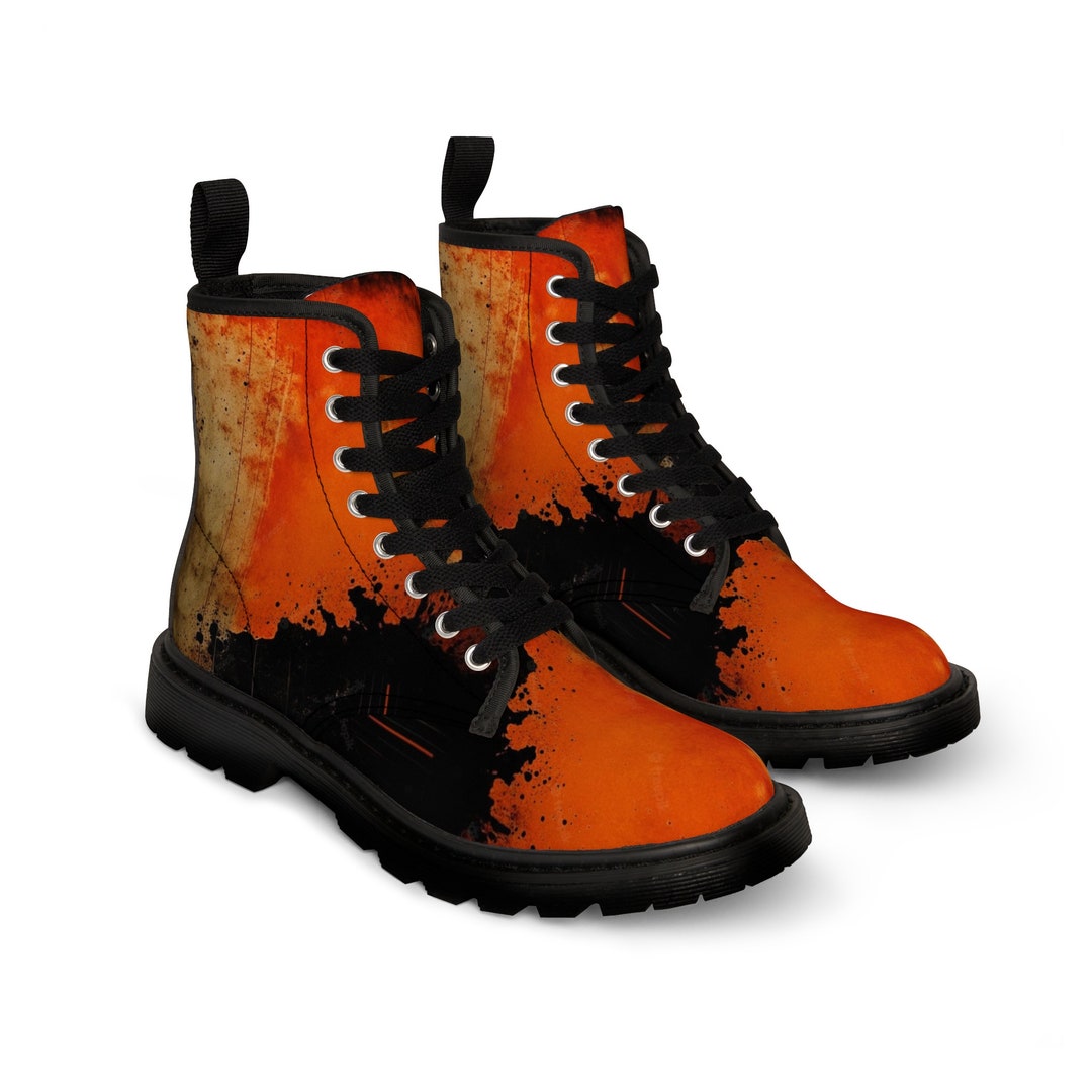 Men's Canvas Boots, Men's Punk Fashion Footwear, Vibrant Punk-style ...