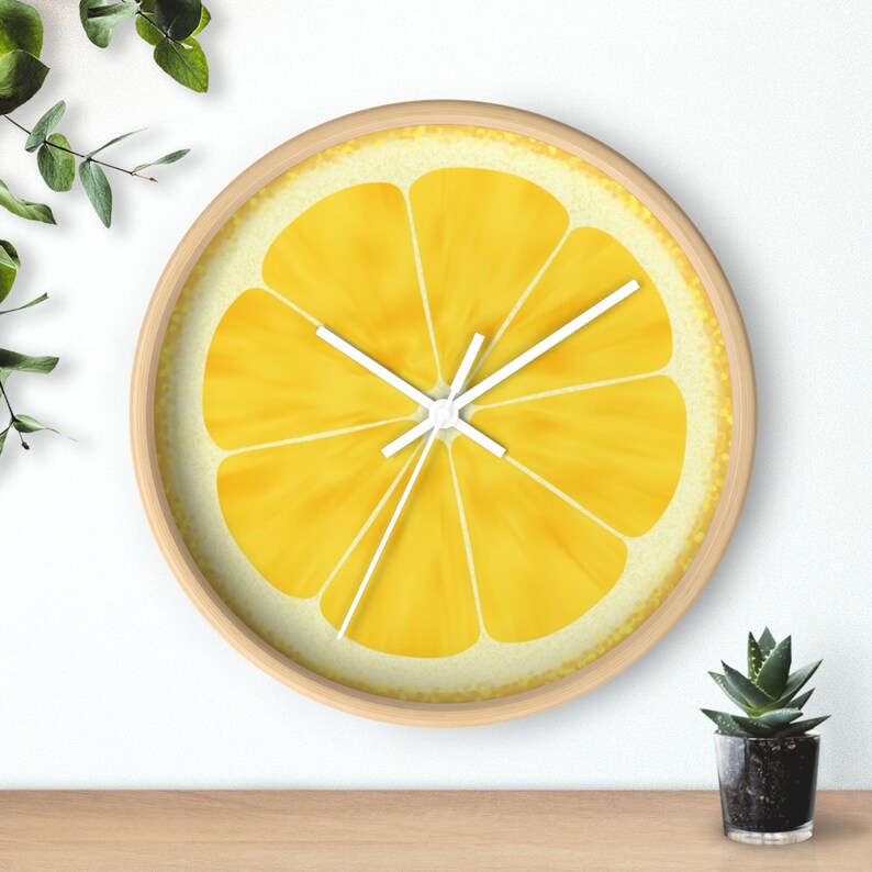 Wall Clock Fruit Wall Clock Kitchen Wall Clock Lemon Wall - Etsy