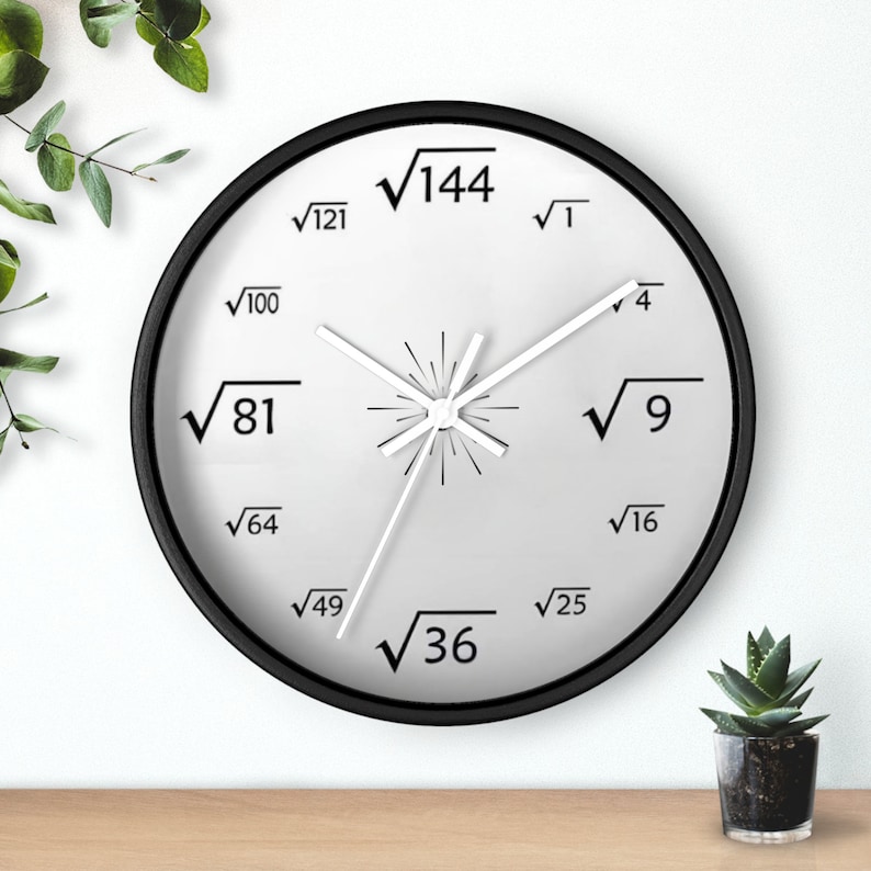 Square Root Wall Clock, Math Clock, Unique Wall Clock, Kids Clock ...