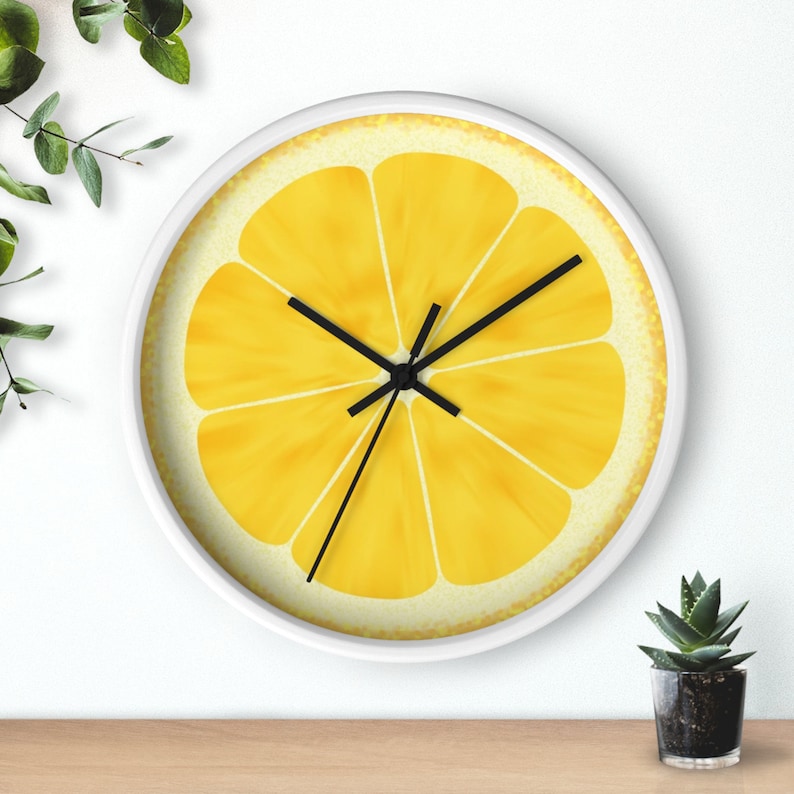 Wall Clock, Fruit Wall Clock, Kitchen Wall Clock, Lemon Wall Clock ...