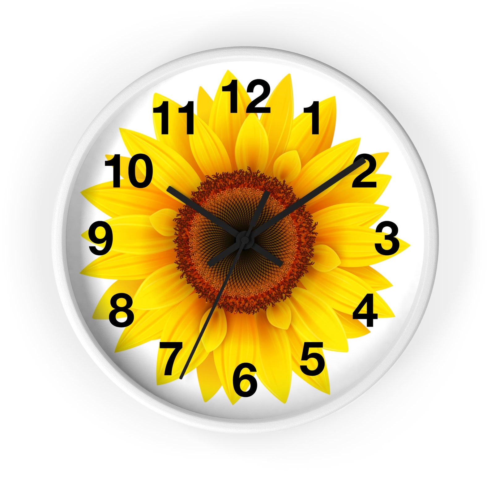 Sunflower Wall Clock, Sunflower Clock, Floral Art Clock, Flower Clock ...