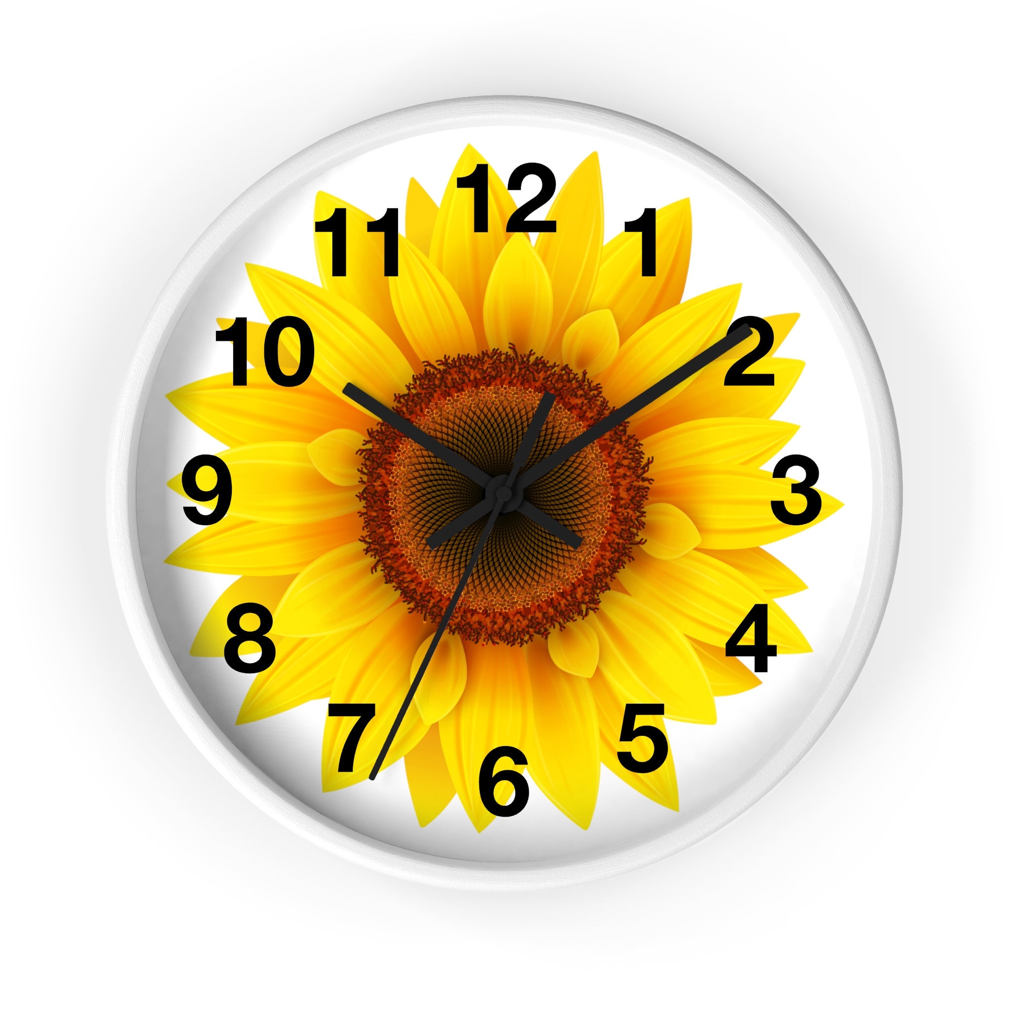 Sunflower Wall Clock, Sunflower Clock, Floral Art Clock, Flower Clock ...