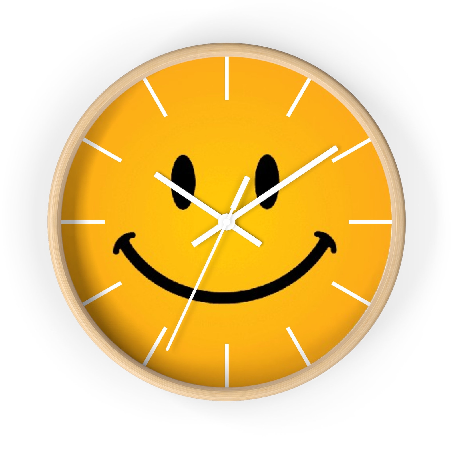 Smiley Clock, Yellow Smiley Clock, Happy Face Clock, Emoji Clock ...