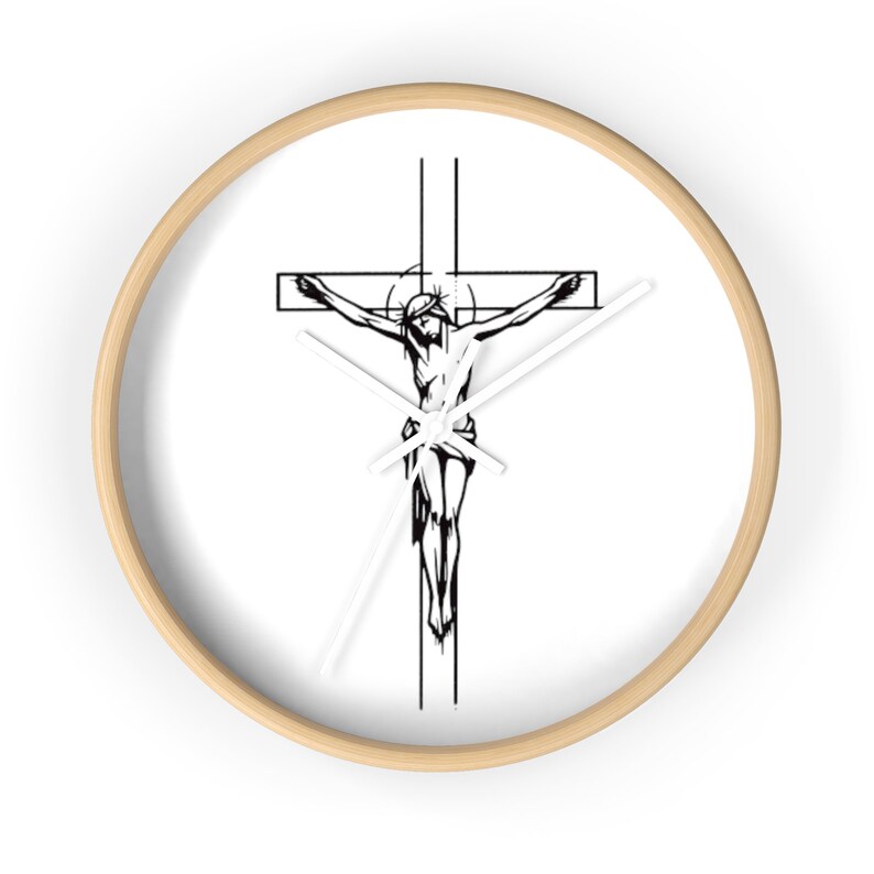 Jesus Crucifix Clock, Jesus Cross Wall Clock, Christian Clock, Faith ...
