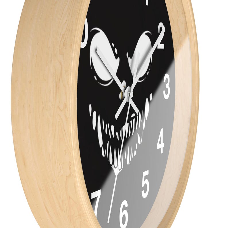 Scary Face Clock, Scary Grinning Face Clock, Spooky Face Clock, Spooky ...