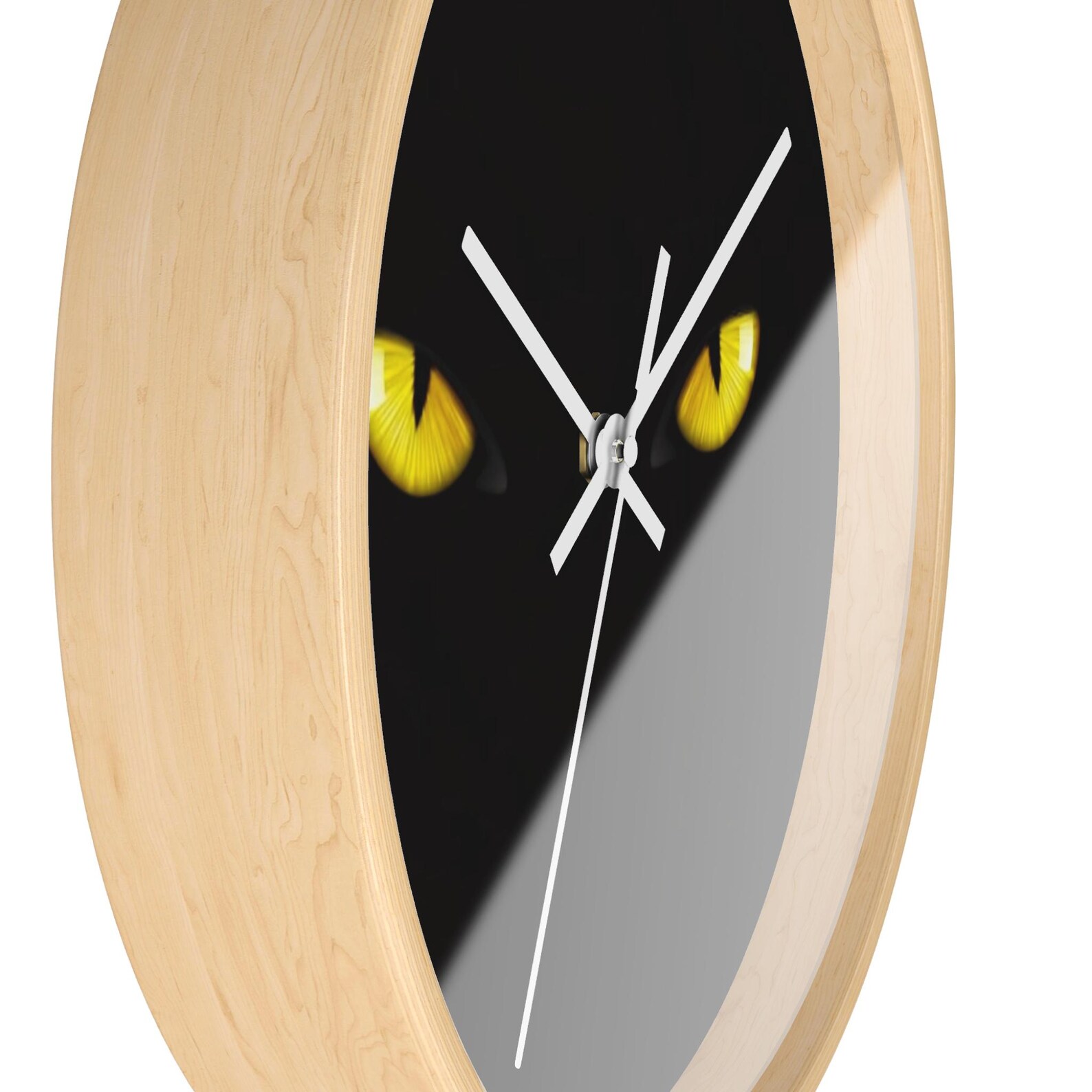 Midnight Cat Eyes Clock, Black Cat Wall Clock, Scary Eyes Clock, Creepy ...