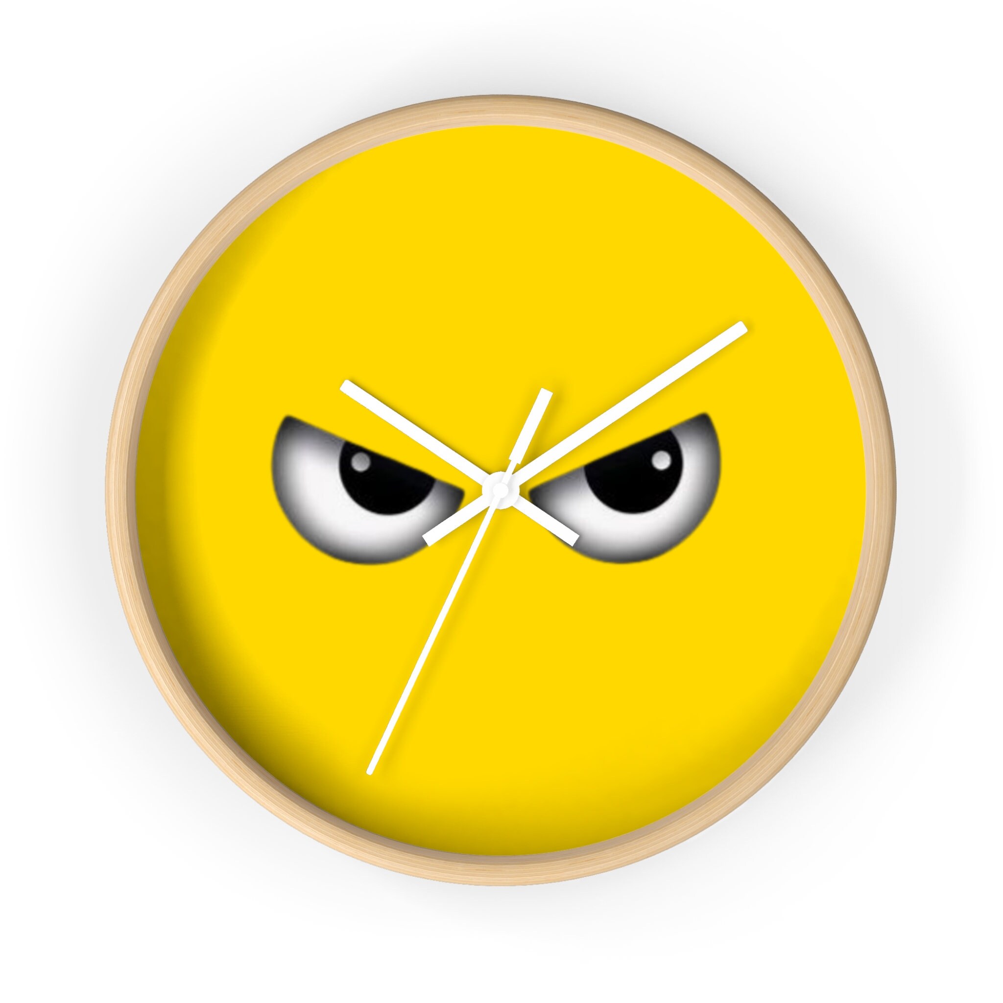 Angry Face Wall Clock, Whimsical Eyes Clock, Funny Clock, Unique Wall ...