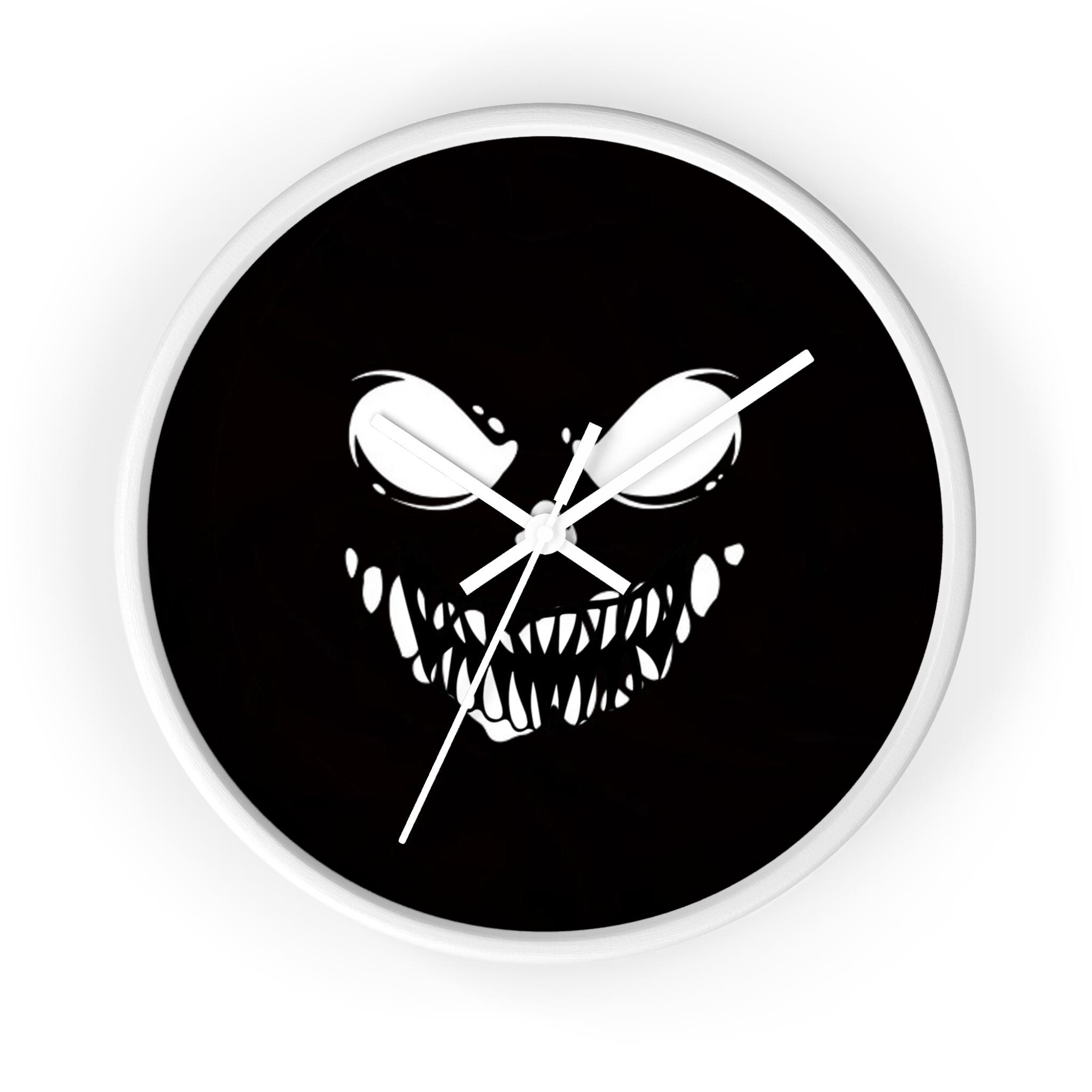 Scary Face Clock, Scary Grinning Face Clock, Scary Skull Clock, Spooky ...