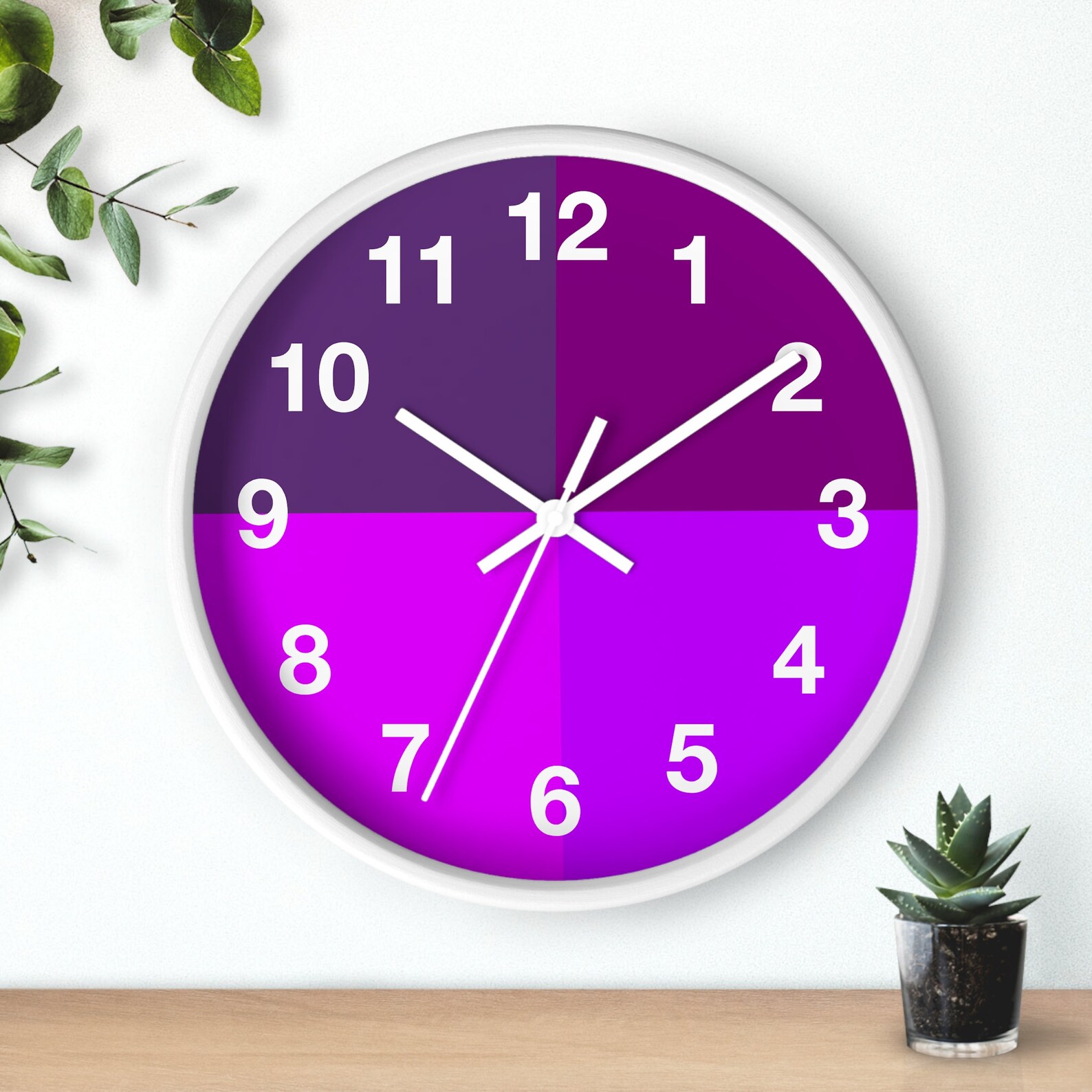 Four Tone Clock, Purple Clock, Quadrant Toned Clock, Multi Shade Clock ...