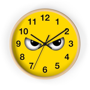 Playful Eyes Clock, Angry Face Wall Clock, Funny Clock, Unique Wall ...