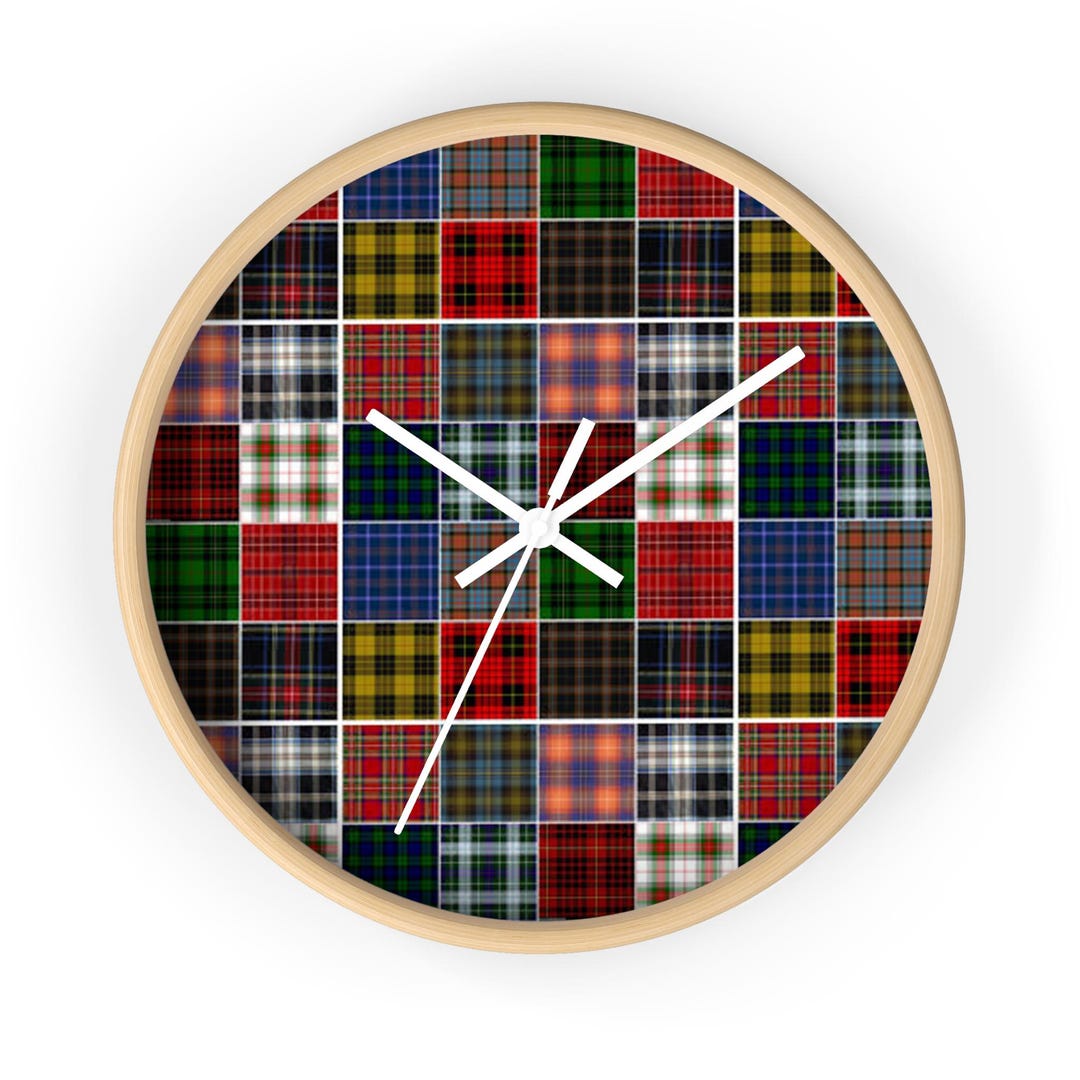 Patchwork Wall Clock, Quilt Wall Clock, Patchwork Pattern Clock ...