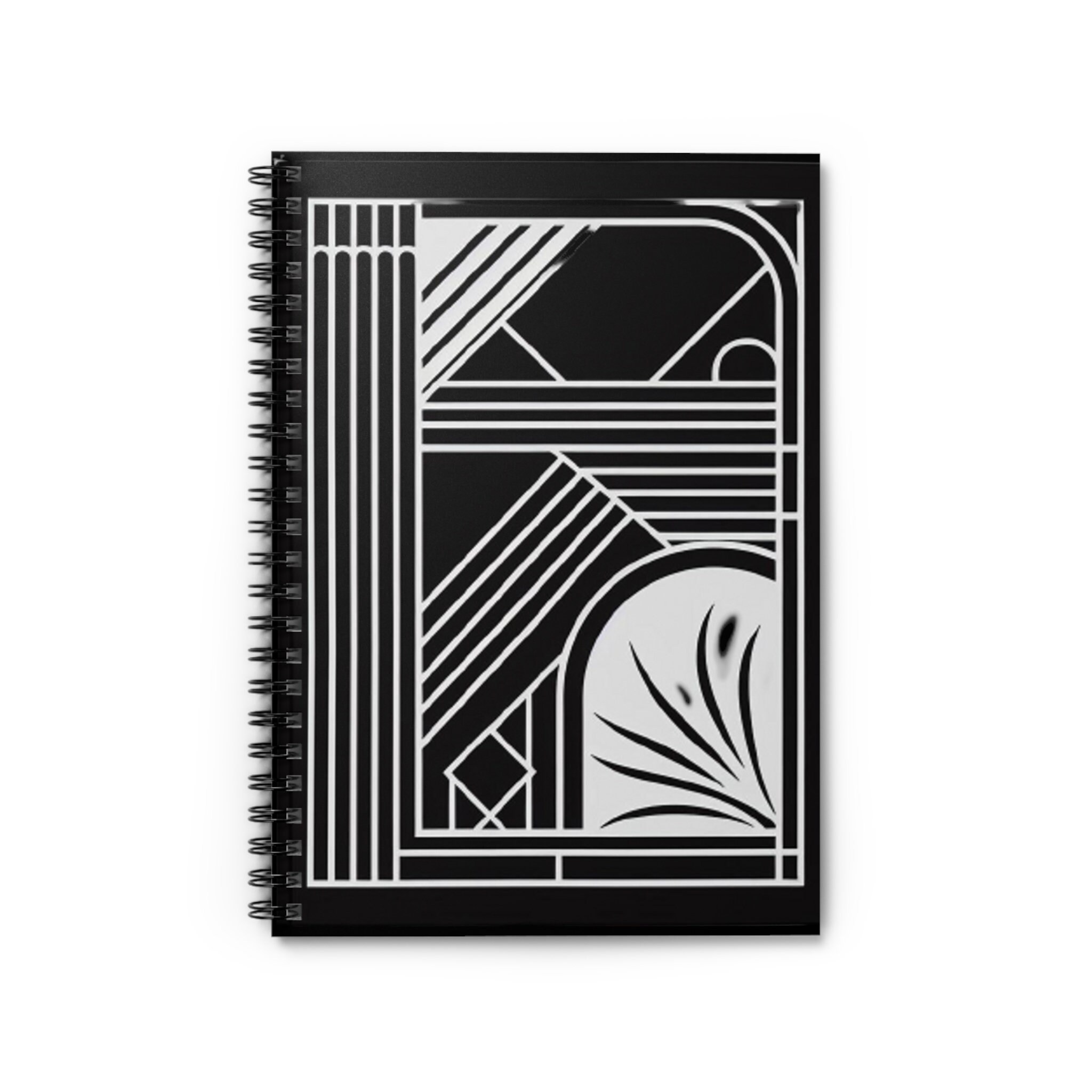 Spiral Notebook, Abstract Art, Black and White, Creative Journal ...