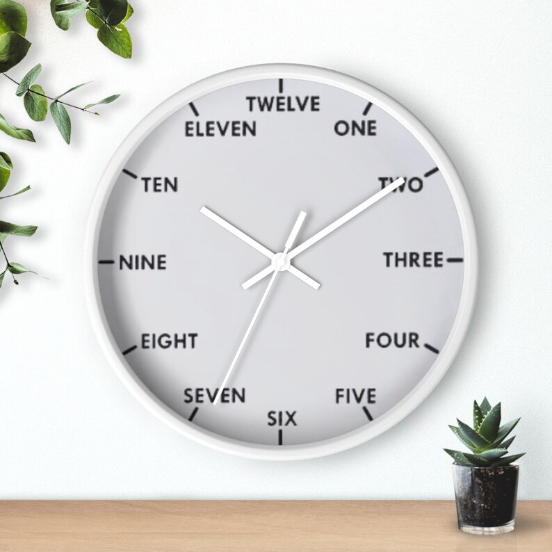 Word Wall Clock, Word Number Clock, Word Hour Clock, Unique Wall Clock ...