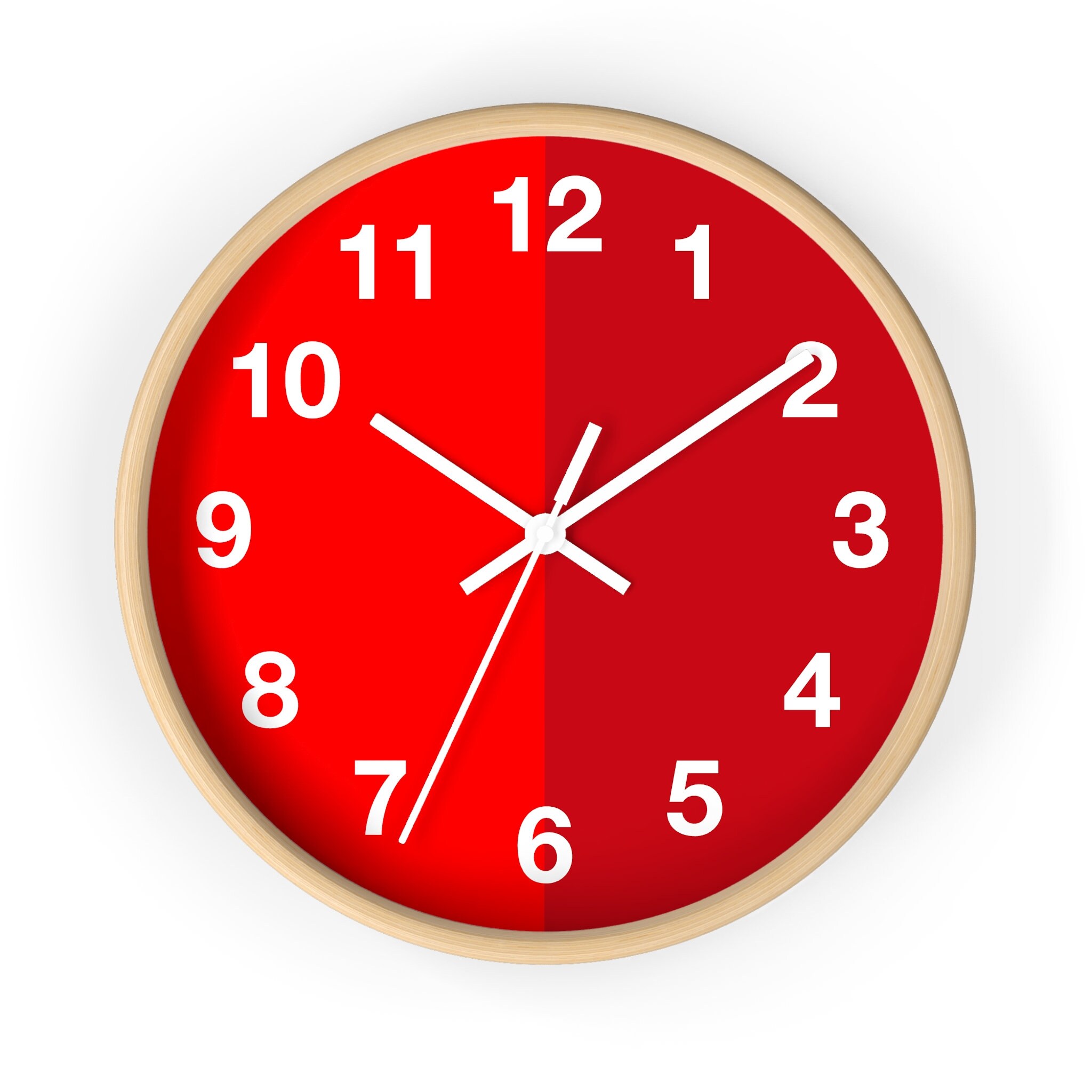 Two Tone Red Clock, Red Clock, Two Tone Clock, Dual Tone Clock, Unique ...