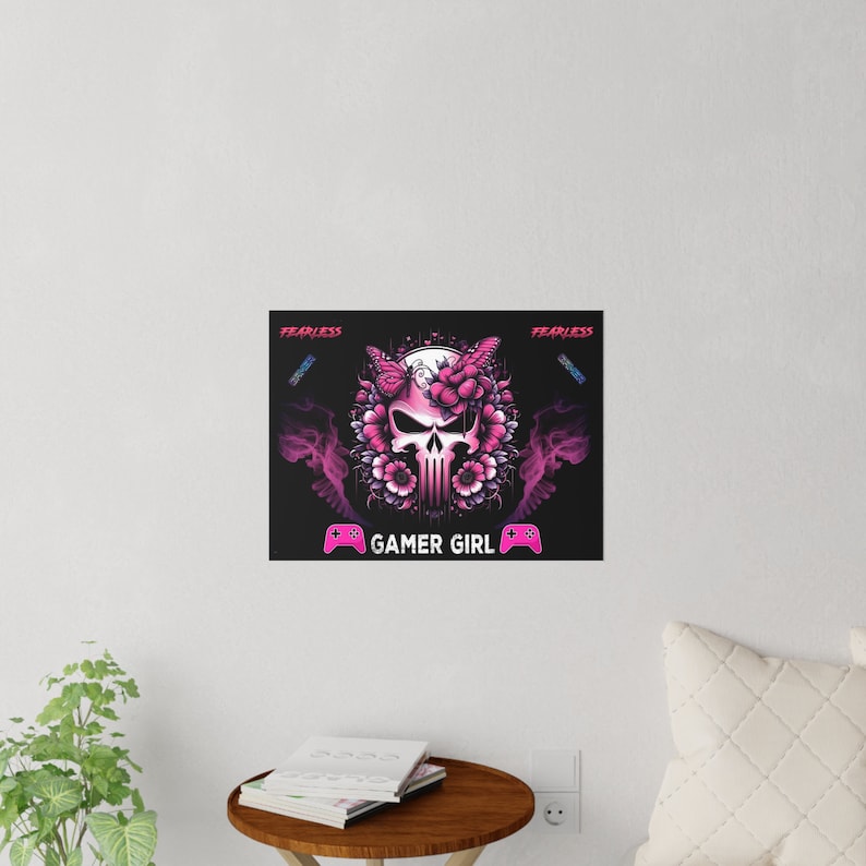 Gamer Girl Sticker, Gamer Skull Decal, Gaming Room Decor, Video Game ...