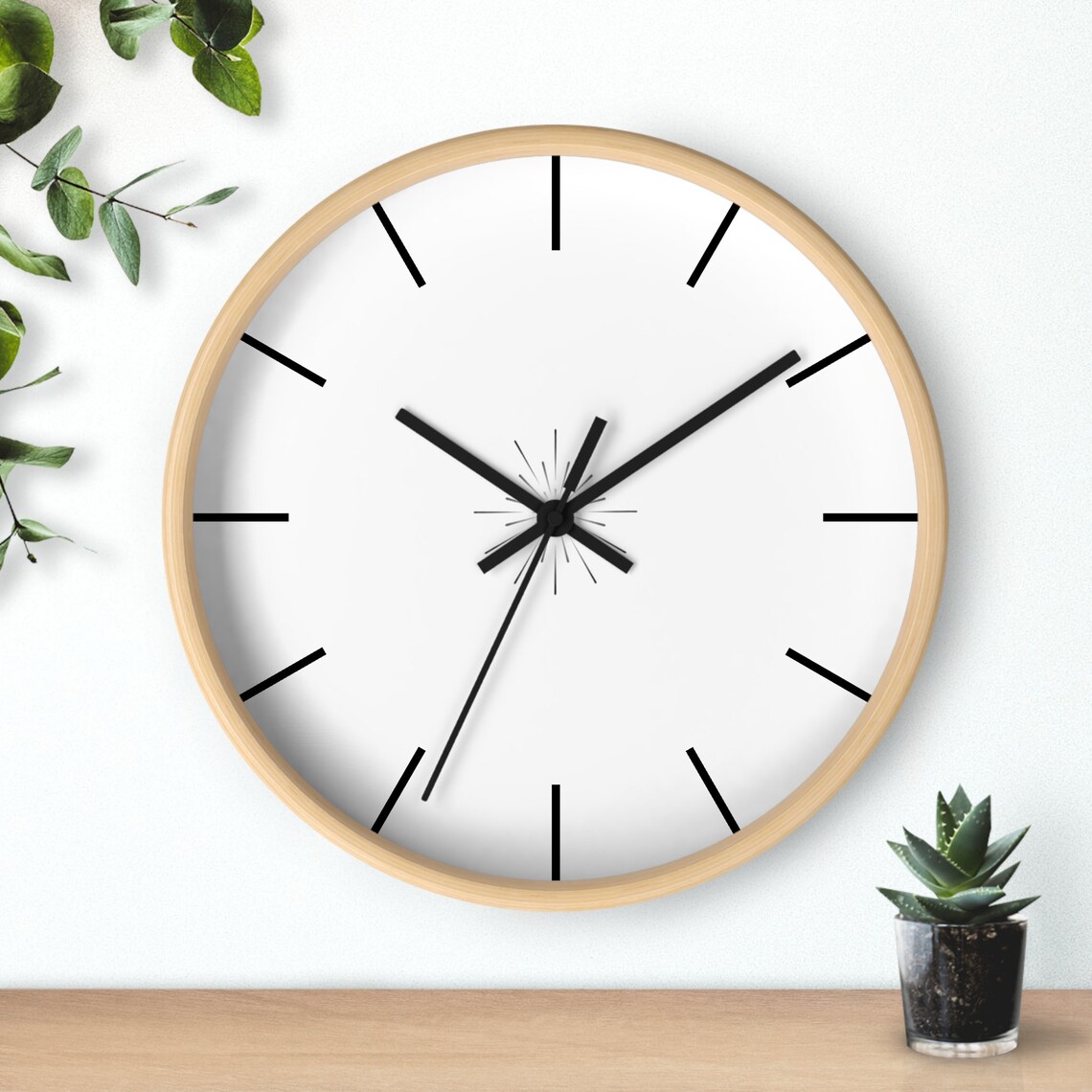 White Clock, Minimalist Clock, Modern Wall Clock, Unique Wall Clock ...