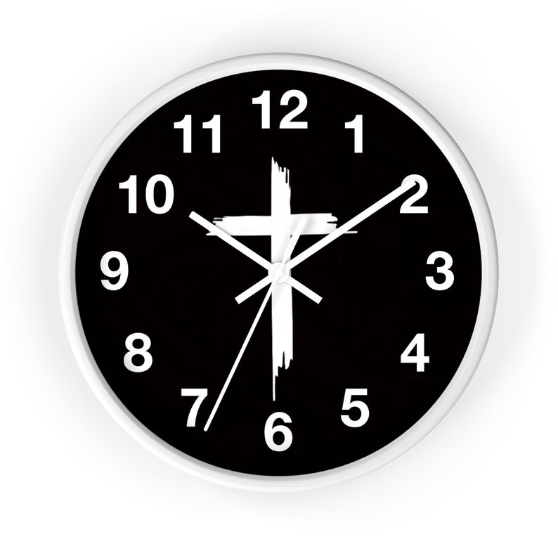 Crucifix Cross Brush Strokes Clock, Jesus Crucifix Clock, Jesus Cross ...