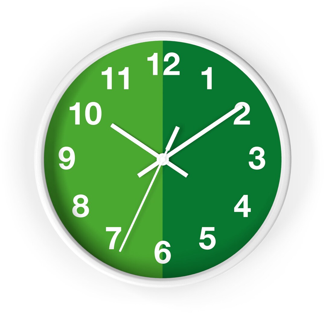 Two Tone Green Clock, Green Clock, Two Tone Clock, Dual Tone Clock ...