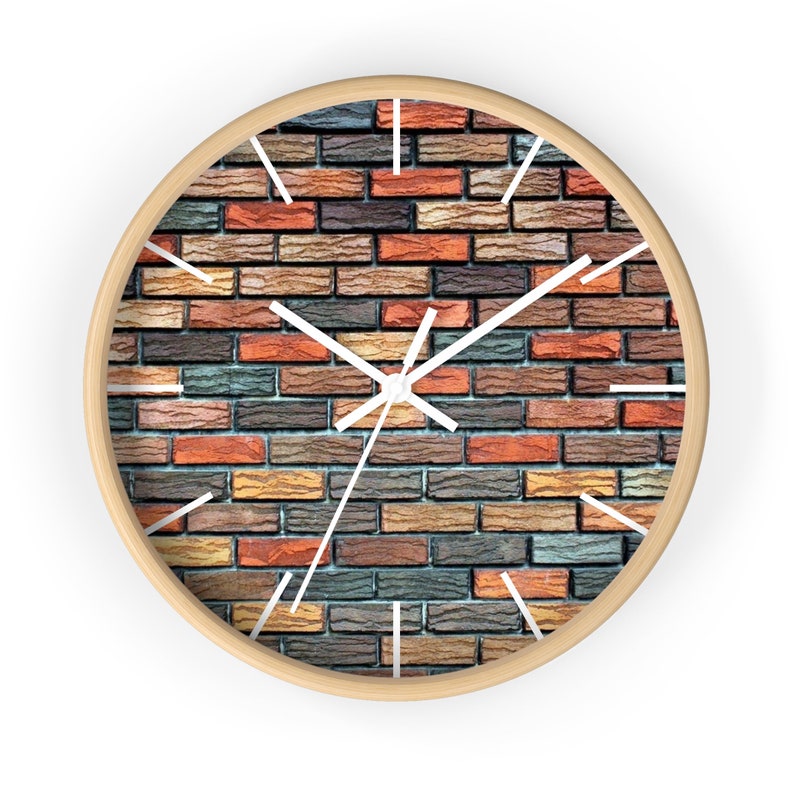 Brick Wall Clock, Brick Pattern Clock, Unique Wall Clock, Cool Wall ...