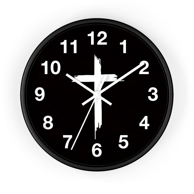 Crucifix Cross Brush Strokes Clock, Jesus Crucifix Clock, Jesus Cross ...
