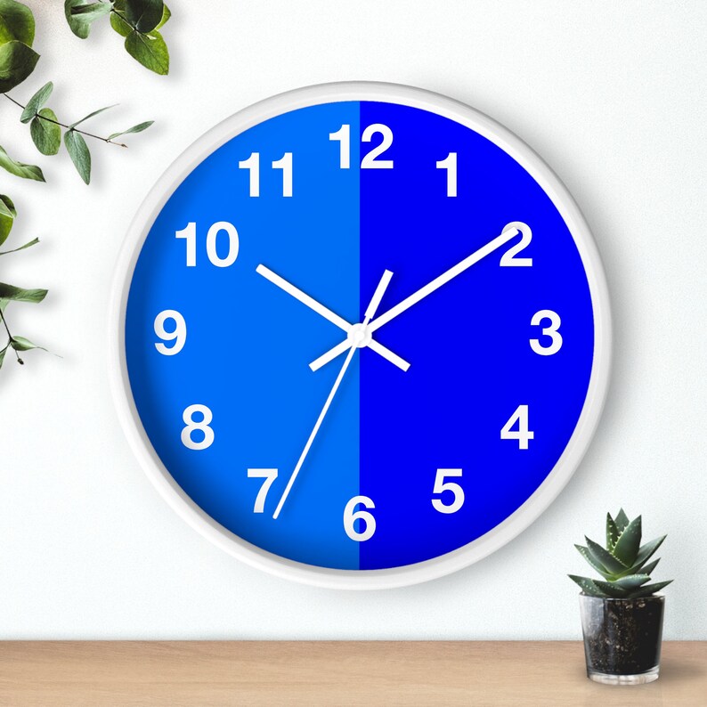 Two Tone Blue Clock, Blue Clock, Two Tone Clock, Dual Tone Clock ...