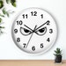 Angry Eyes Wall Clock, Angry Face Wall Clock, Funny Clock, Unique Wall ...