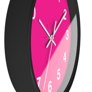 Pink Clock, Minimalist Clock, Modern Wall Clock, Cool Wall Clock ...