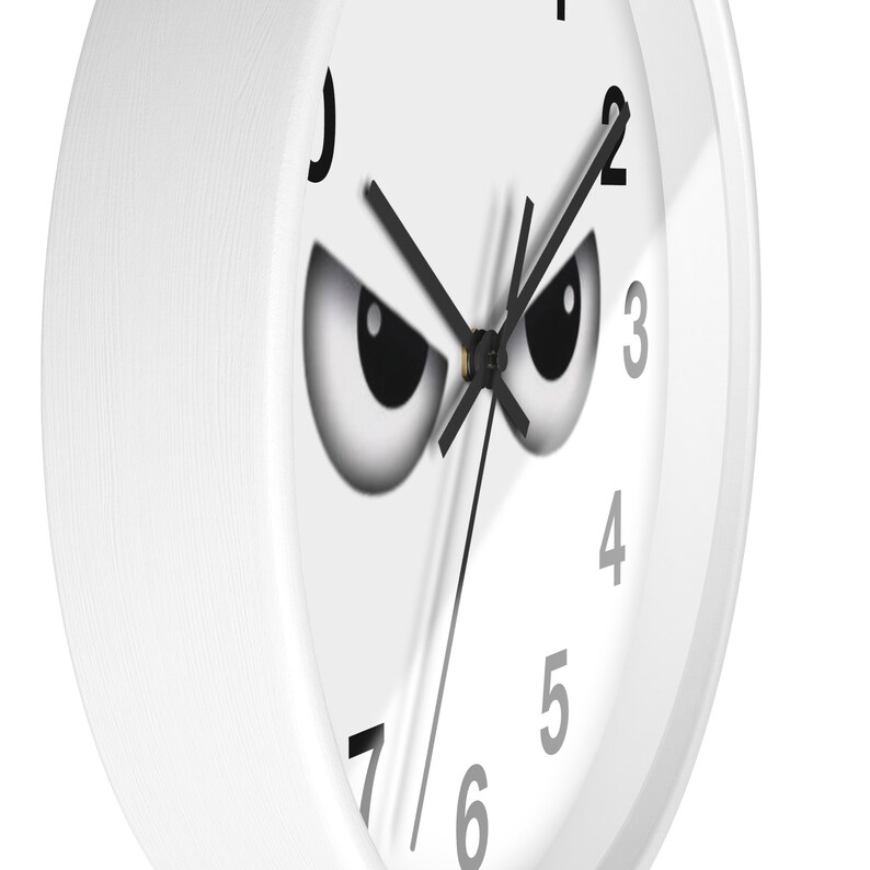 Angry Eyes Wall Clock, Angry Face Wall Clock, Funny Clock, Unique Wall ...