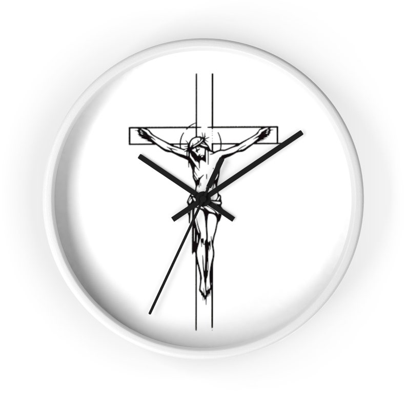 Jesus Crucifix Clock, Jesus Cross Wall Clock, Christian Clock, Faith ...