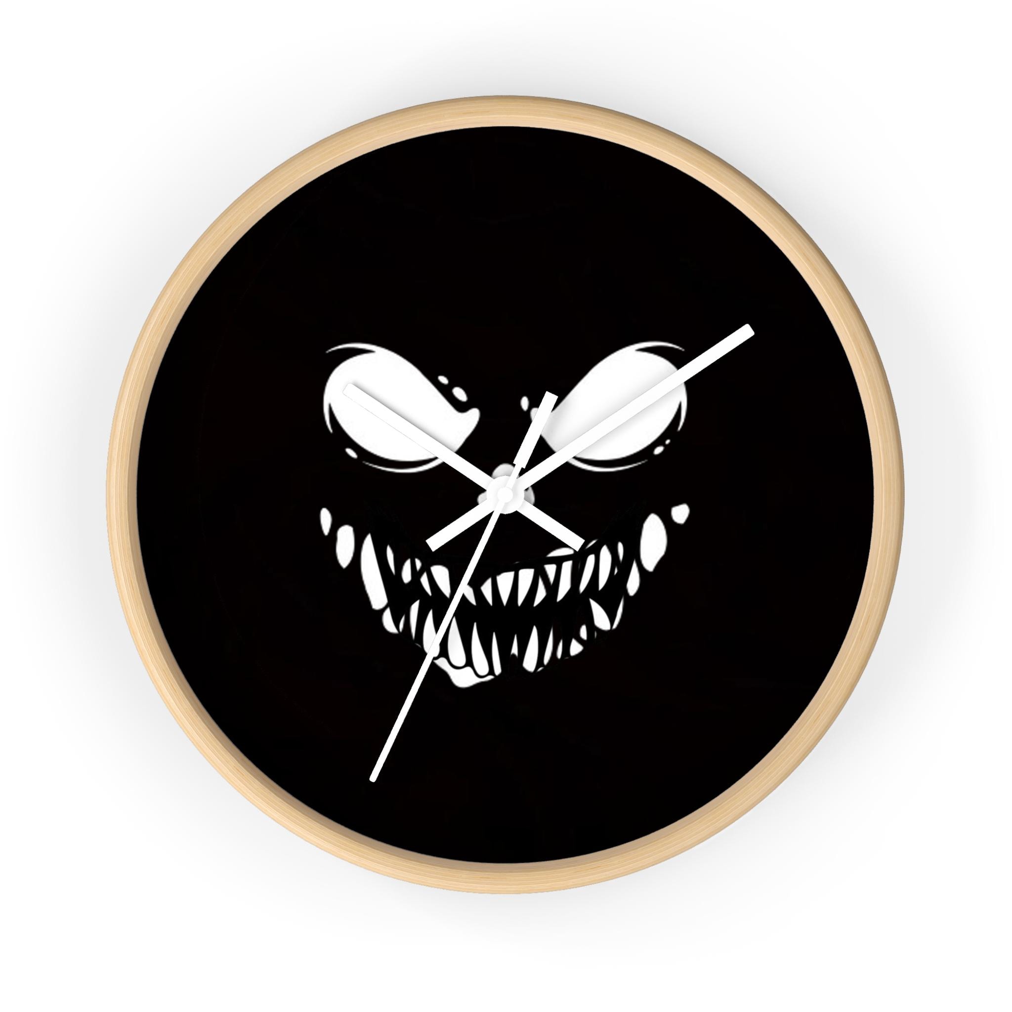 Scary Face Clock, Scary Grinning Face Clock, Scary Skull Clock, Spooky ...