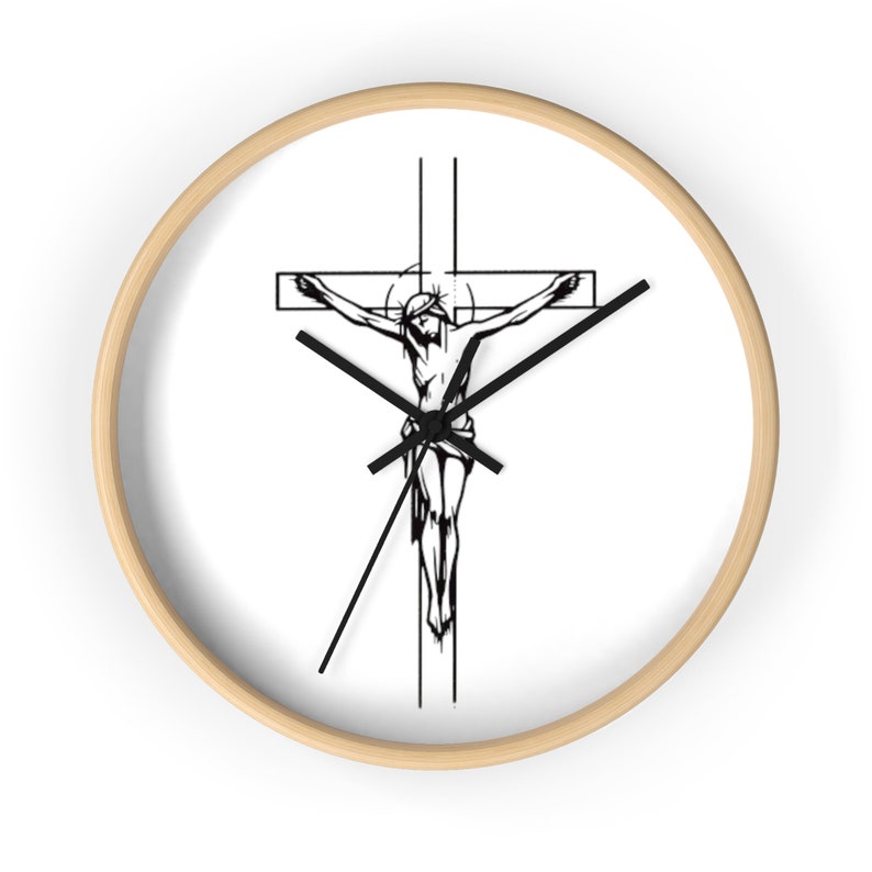 Jesus Crucifix Clock, Jesus Cross Wall Clock, Christian Clock, Faith ...