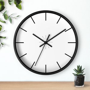 White Clock, Minimalist Clock, Modern Wall Clock, Unique Wall Clock ...
