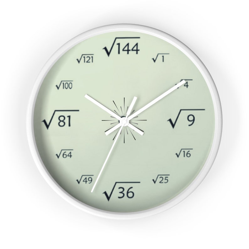 Square Root Clock, Math Clock, Unique Wall Clock, Kids Clock, Modern ...