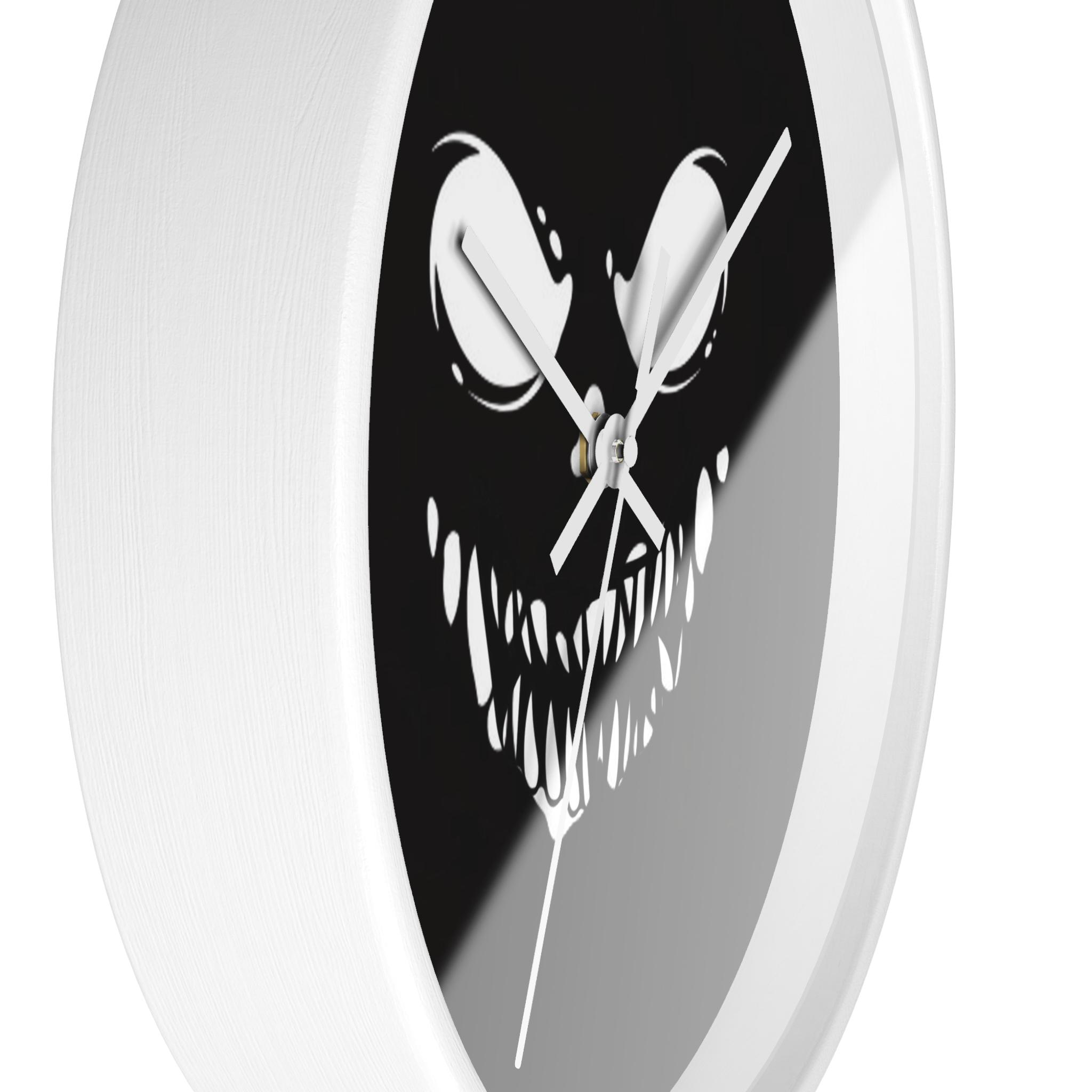 Scary Face Clock, Scary Grinning Face Clock, Scary Skull Clock, Spooky ...