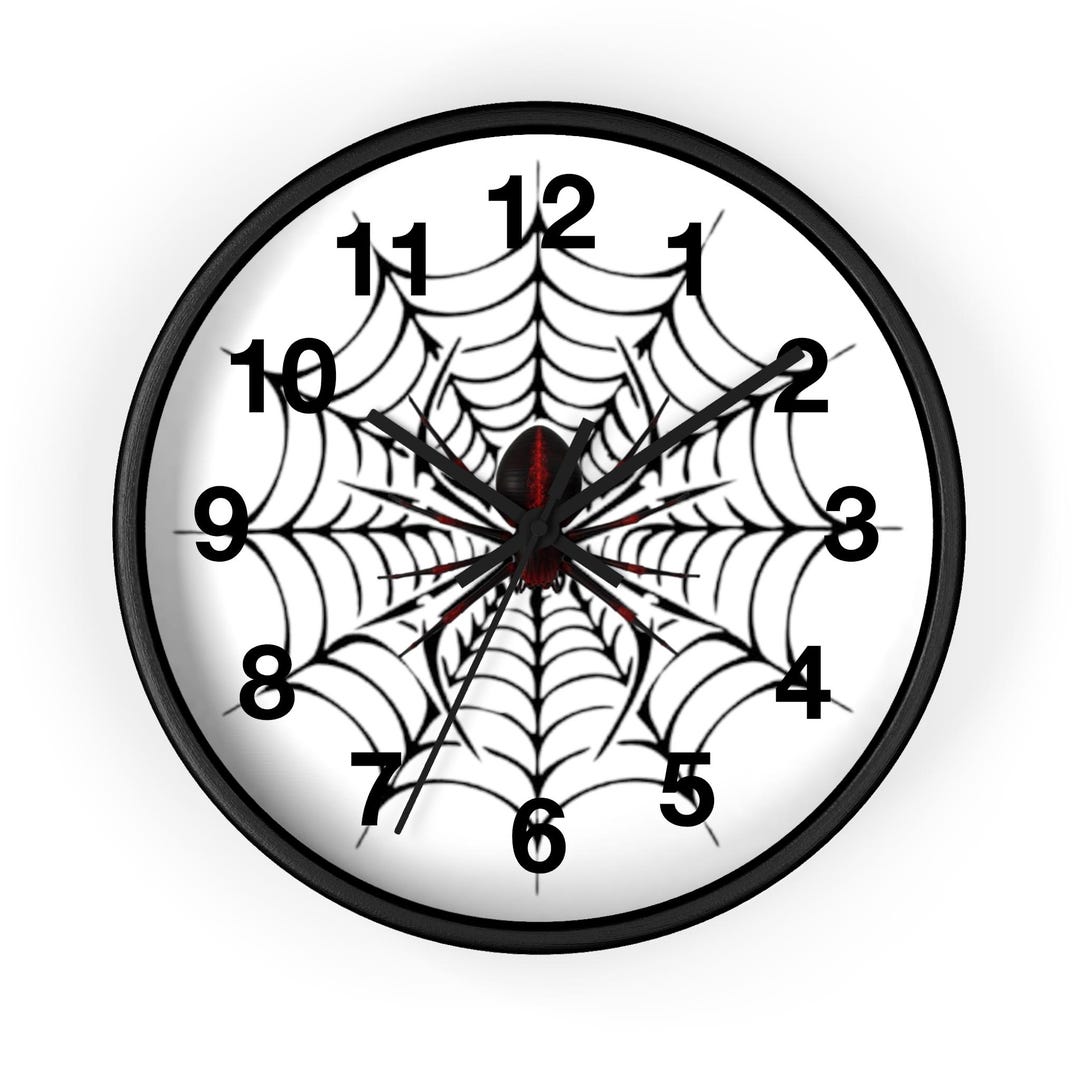 Spider Wall Clock, Spider Web Clock, Gothic Wall Clock, Novelty Clock ...