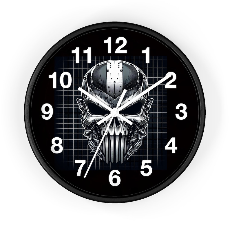 Goth Clock, Gothic Clock, Skull Clock, Skull Face Clock, Cyberpunk ...