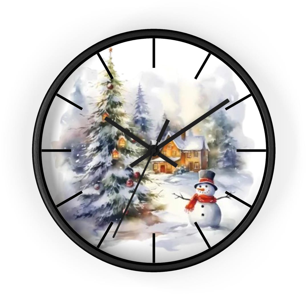 Snowman Clock, Winter Wonderland Clock, Winter Clock, Winter Gift ...