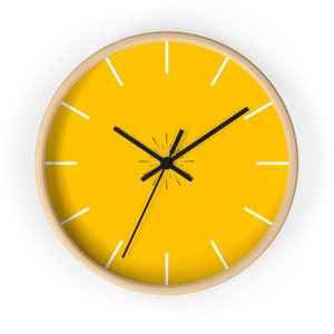 Yellow Clock, Minimalist Clock, Cool Wall Clock, Simple Wall Clock ...