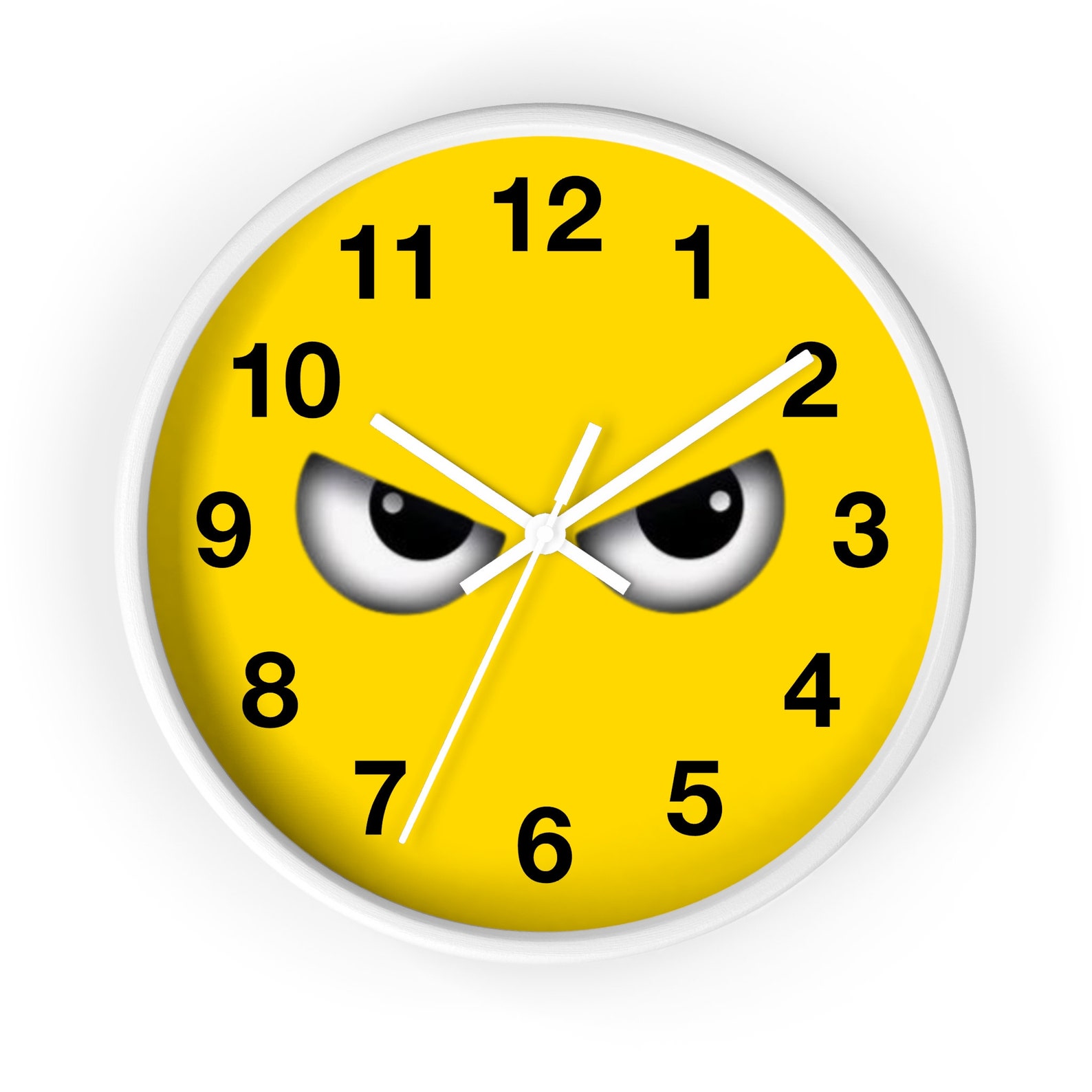 Playful Eyes Clock, Angry Face Wall Clock, Funny Clock, Unique Wall ...